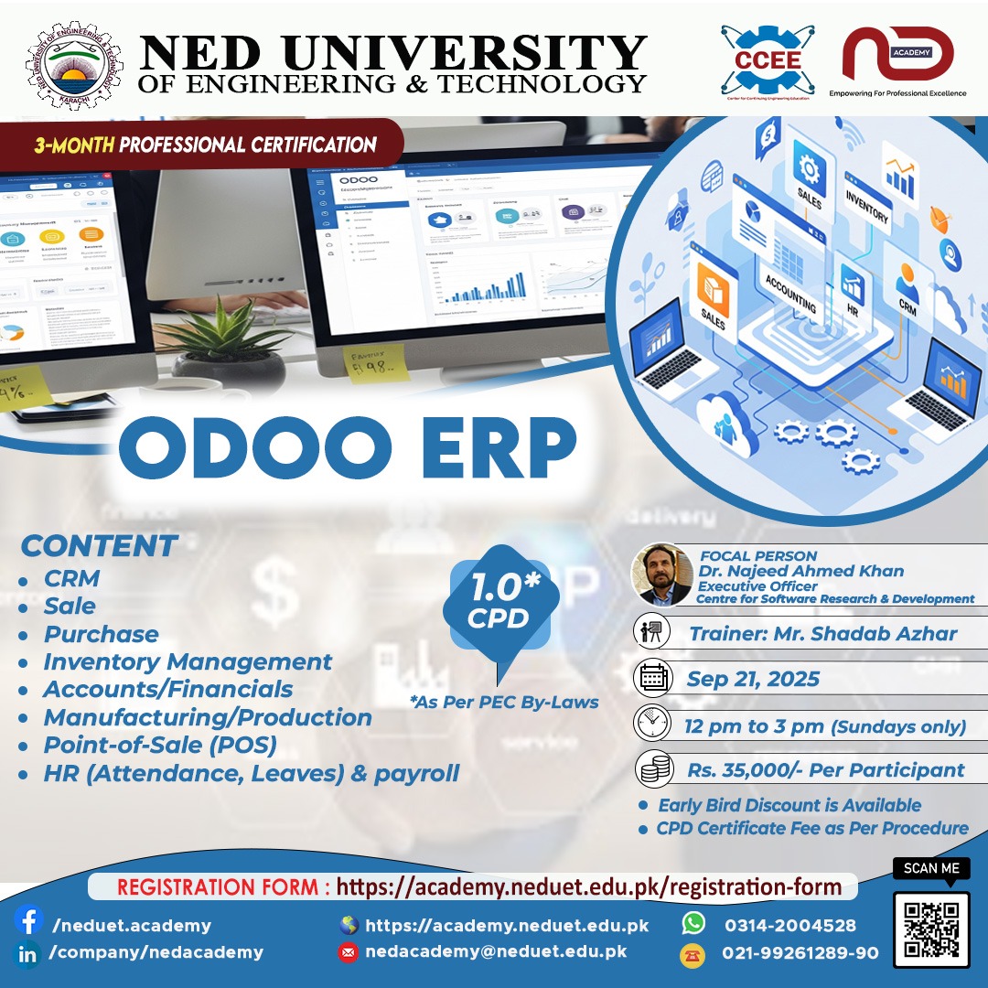 ODOO ERP | NED Academy - CCEE | CMPP | PTMC